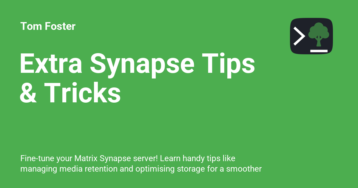 Extra Synapse Tips & Tricks - Tom Foster